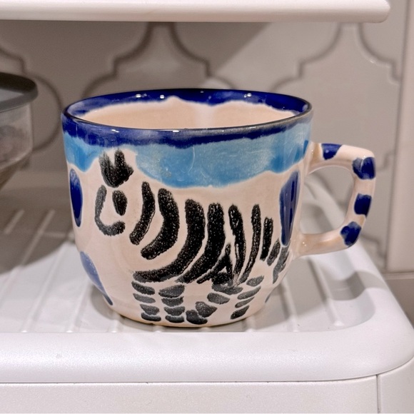 Dining | Vintage Signed Pottery Handmade Stoneware Coffee Tea Cap Blue ...